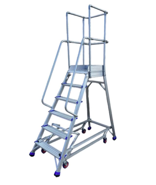 1.3m Industrial Aluminium Order Picking Ladder | Tools Galore