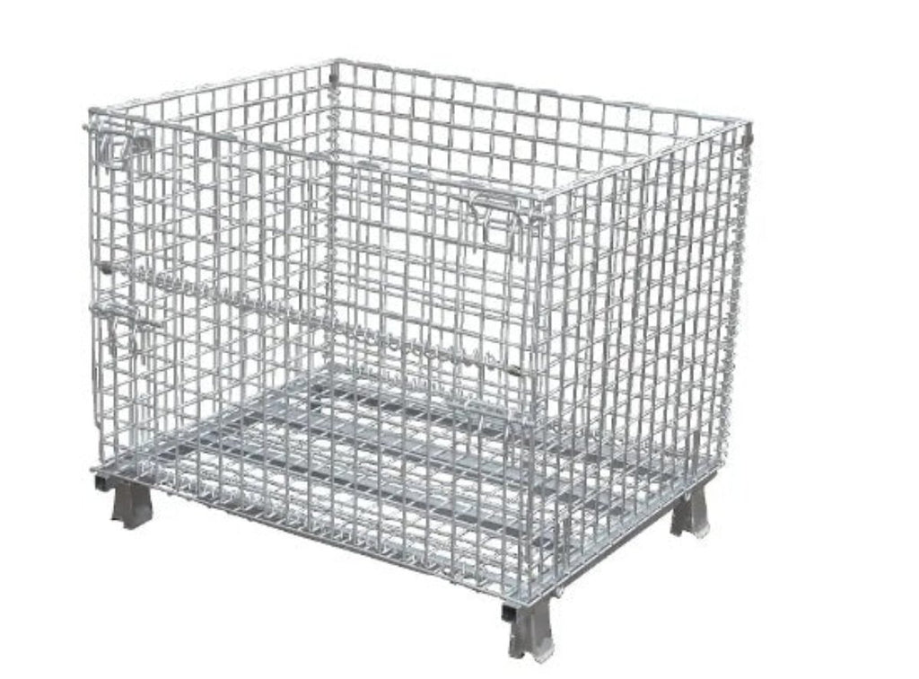 Collapsible Foldable Stackable Wire Mesh Storage Cage 1-Tonne with Whe ...