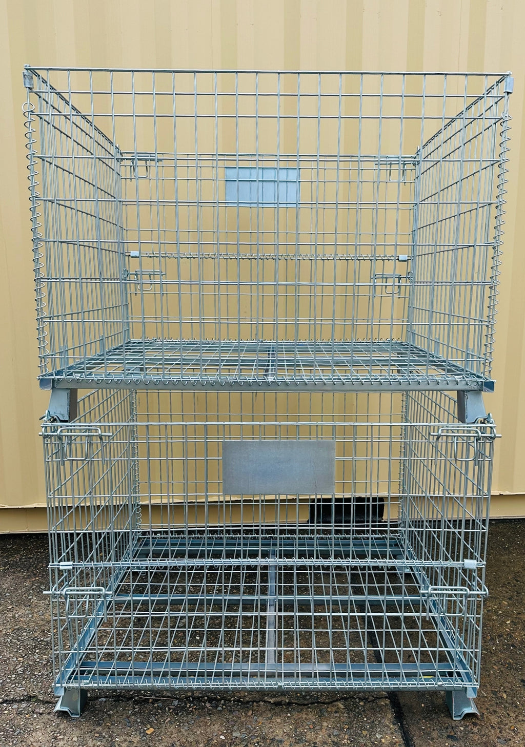Collapsible Foldable Stackable Wire Mesh Storage Cage 1-Tonne with Whe ...